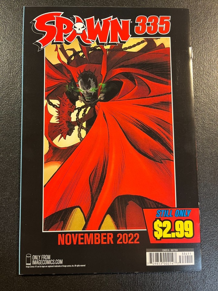 SPAWN 334 Francesco Mattina Cover V 1 Image Comics Todd McFarlane ...