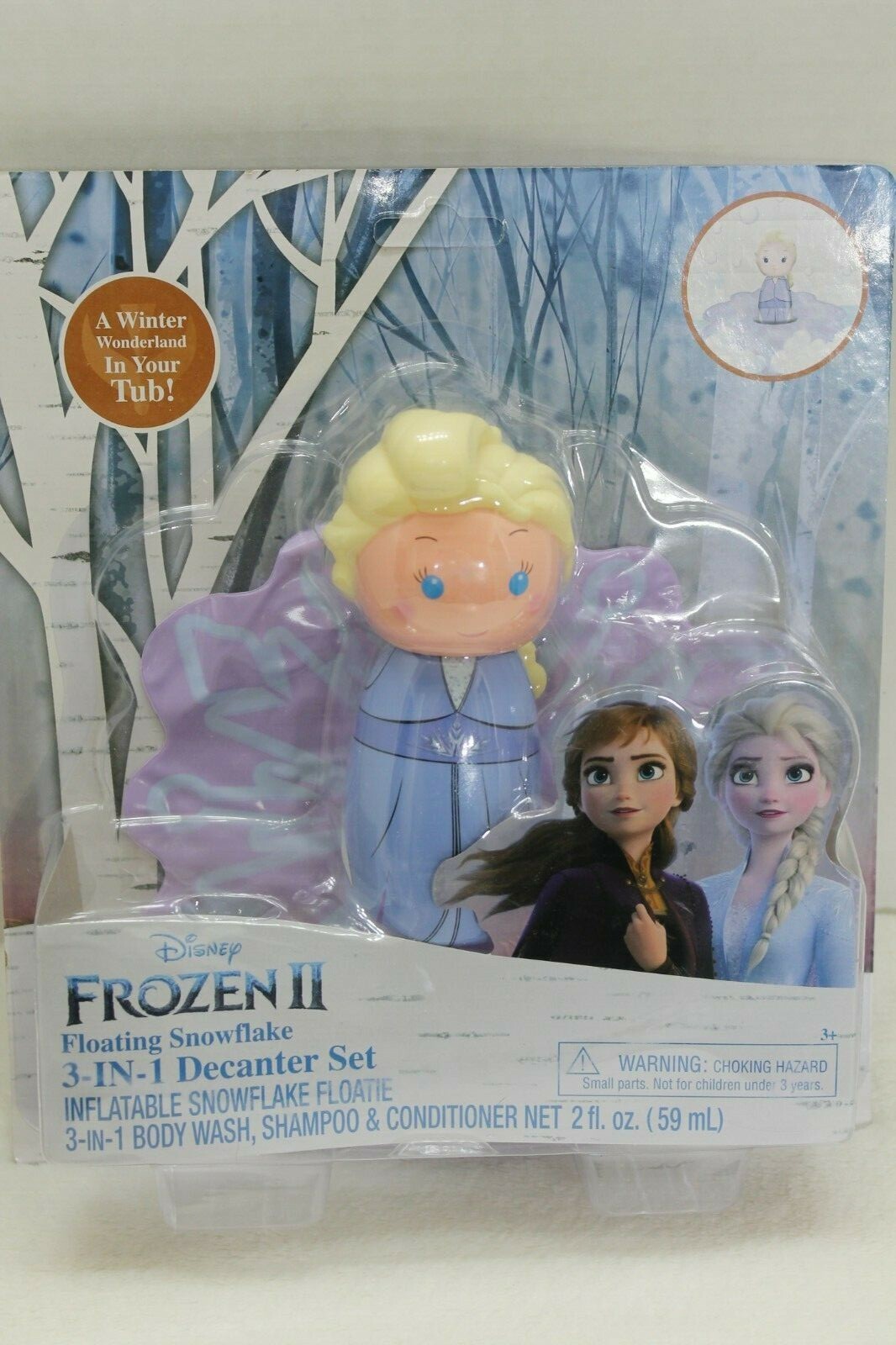 Frozen 2: (3) Floating Snowflake 3 in 1 Decanter Set Elsa, Anna, Olaf ...