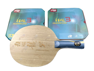 Pre-Assembled Table Tennis Racket DHS Long 5X Blade Hurricane 3 Neo ...