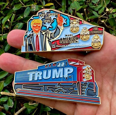 President Donald J. Trump Train POTUS Military Collector Coin MAGA USA ...