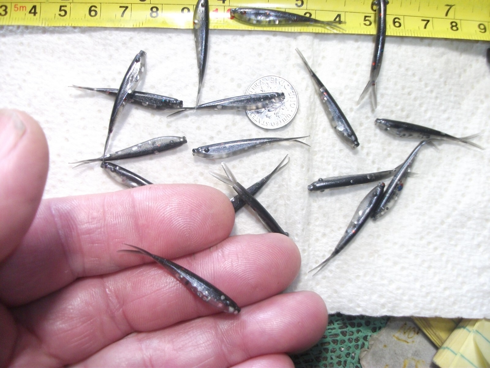 100-1 1/2"-CRAPPIE-PANFISH-MINNOWS-GRUBS-SOFT JIGS-SPLIT TAIL-flukes ...