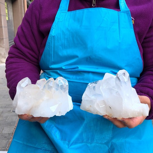 2pieces 4.4LB Natural Clear Quartz Cluster Crystal Mineral Heals ...