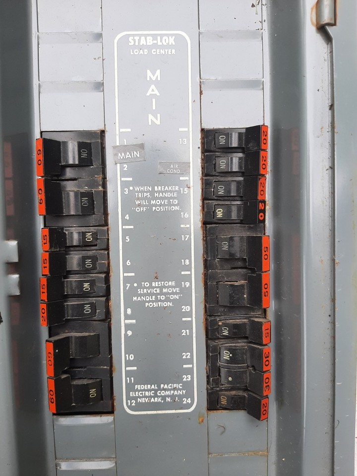 Federal Pacific Panel Box Circuit Breakers 125 Amp Single Phase ...