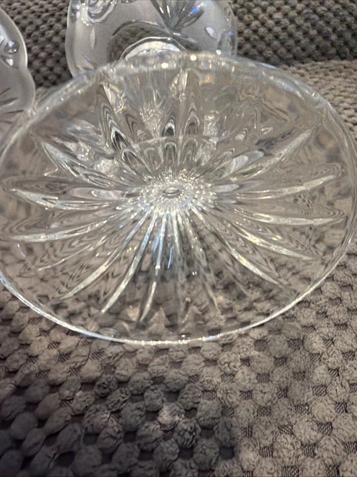 Set Of 2 Beautiful Oneida Southern Garden Lead Crystal Candle Holders 5 ...