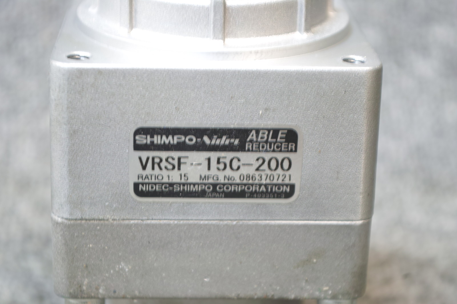 NIDEC SHIMPO ABLE REDUCER GEARHEAD VRSF-15C-200 / RATIO 1:15 FREE SHIP ...