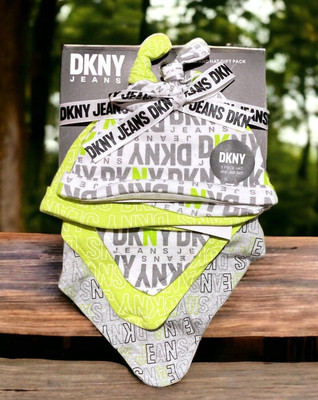 DKNY gift Pack Designer Baby Hats (2) and Bibs (3) Cotton Set Gray ...