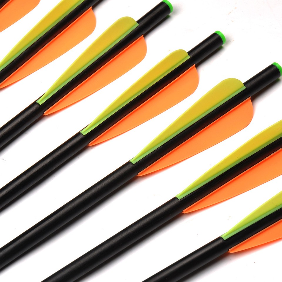 12x 20 inch Crossbow Bolts Fiberglass Crossbow OD 8 mm Flat Nocks ...
