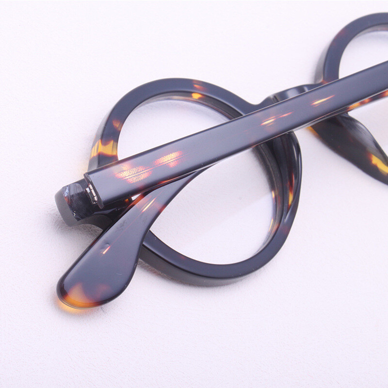 Japanese Retro Hand made Acetate Round Eyeglass frames 41mm Spectacles ...