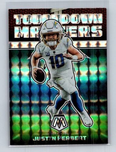 2022 Panini Mosaic #TD-5 Touchdown Masters Justin Herbert Silver LA ...