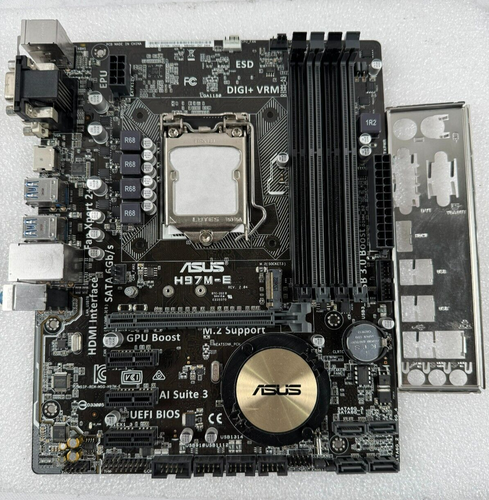 Asus H97M-E Rev. 2.04 LGA1150 DDR3 mATX Motherboard w/ I/O Shield ...