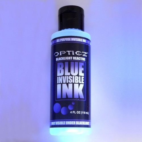 4 oz Bottle Invisible Ink UV Blacklight Reactive Bright Blue ...