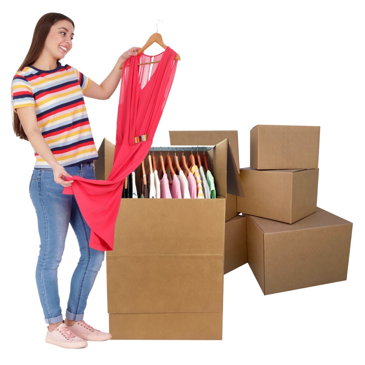 UBMOVE Wardrobe Moving Kit #5 Medium, Large, XL 52 Boxes 3 Shorty ...