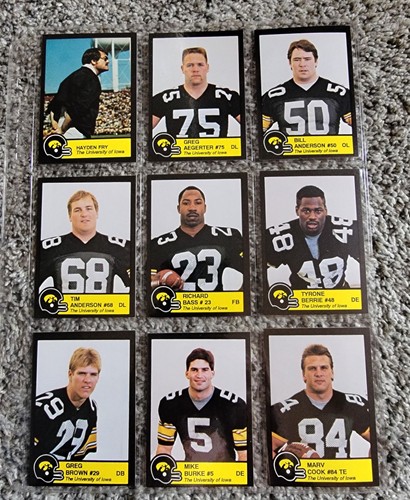 Vintage 1988 Iowa Hawkeyes Football Team Players Card Set - Hayden Fry ...