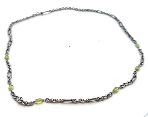 Designer Lori Bonn 925 Sterling Silver Oval Peridot Birthstone Station ...