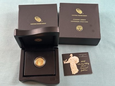 2016-W Centennial Standing Liberty Quarter 1/4 oz Gold 25c Coin in OGP ...