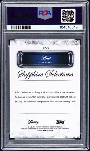 2024 Topps Chrome Disney Sapphire Selections Ariel 1/1 Padparadscha PSA ...