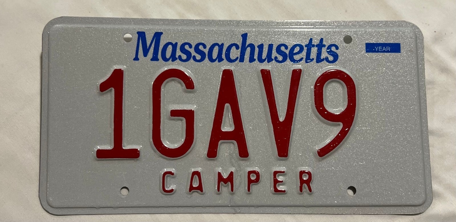 LICENSE PLATE MASSACHUSETTS 1GAV9 CAMPER | eBay
