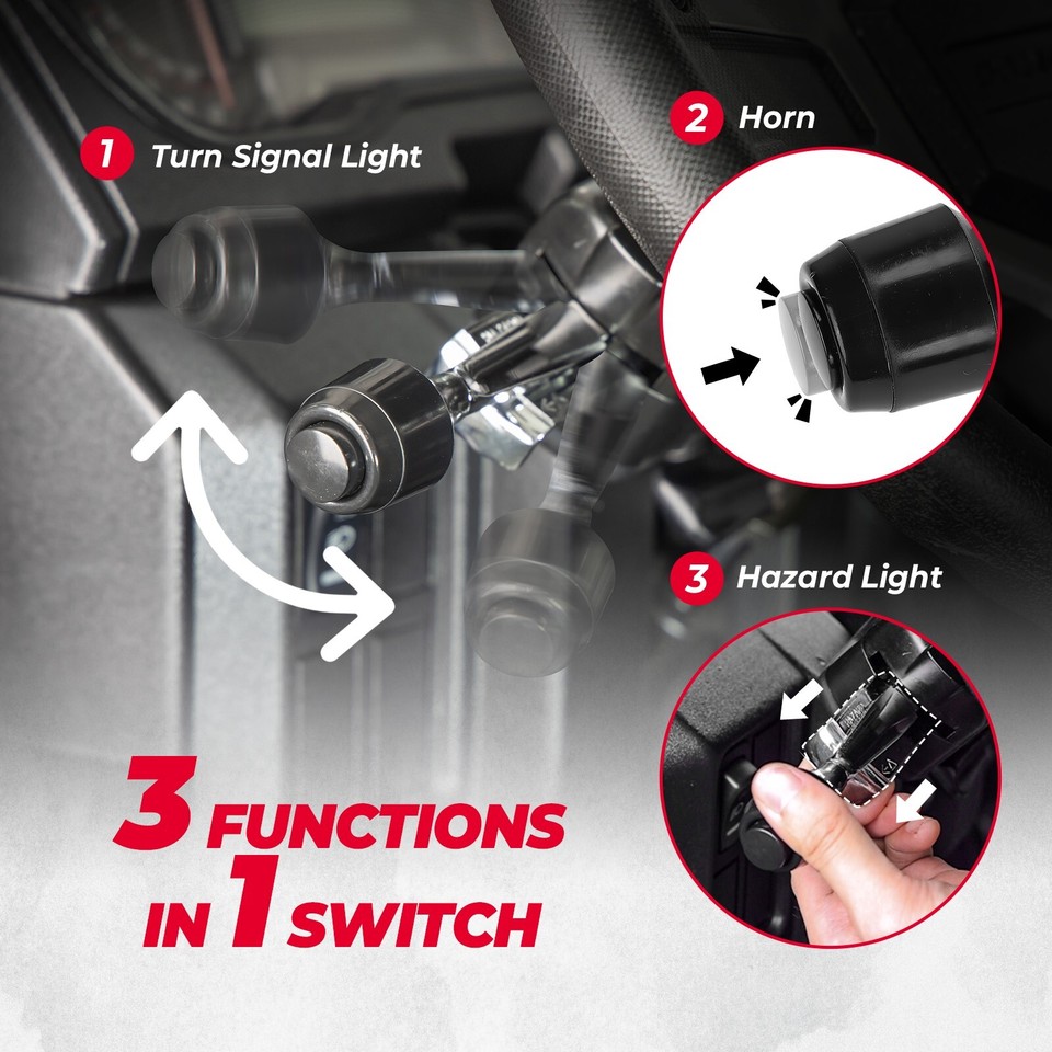 UTV ATV LED Turn Signal Light Kit w/Horn Toggle Switch for Polaris RZR ...