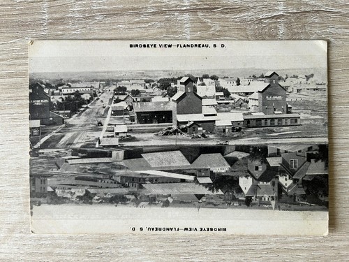 1910 Birdseye 2 Views Flandreau, SD Double Flipped Image Posted Antique ...