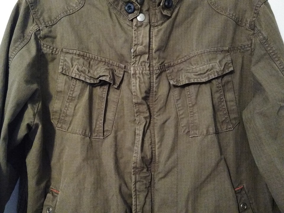 Carbon 2 Cobalt Large Fatigue Utility Field Jacket Olive Green Full Zip ...