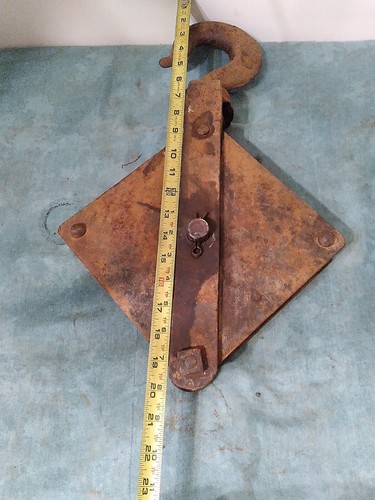 Vintage snatch block pulley with Swivel Hook | eBay