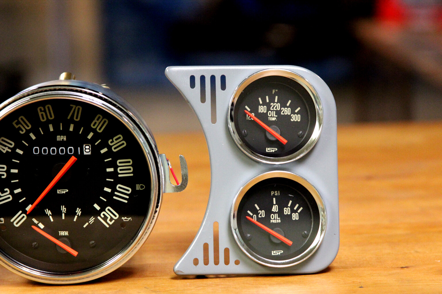 VW TYPE 1 BUG ISP RALLY GAUGE SET 120MPH SPEEDO w/GAS 80mm TACHOMETER ...