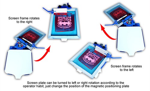 1 Color Screen Printing 2 Directions Head Shaking T-Shirt Screen Press ...