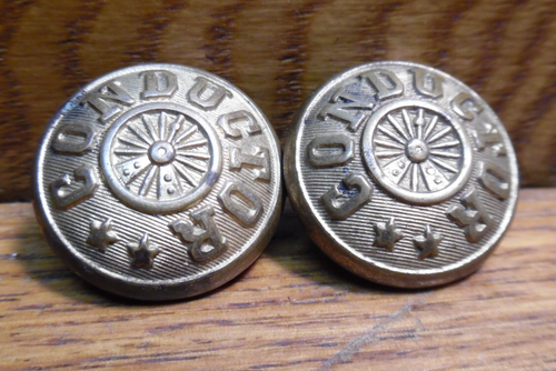 2 Vintage Waterbury Railroad Buttons - CONDUCTOR - 7/8" | eBay