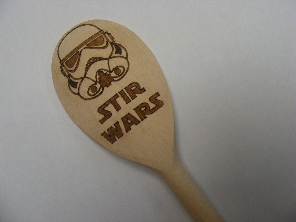 STAR WARS STAR TREK DR WHO CHEWIE DARTH VADER BAKING WOODEN SPOON ...