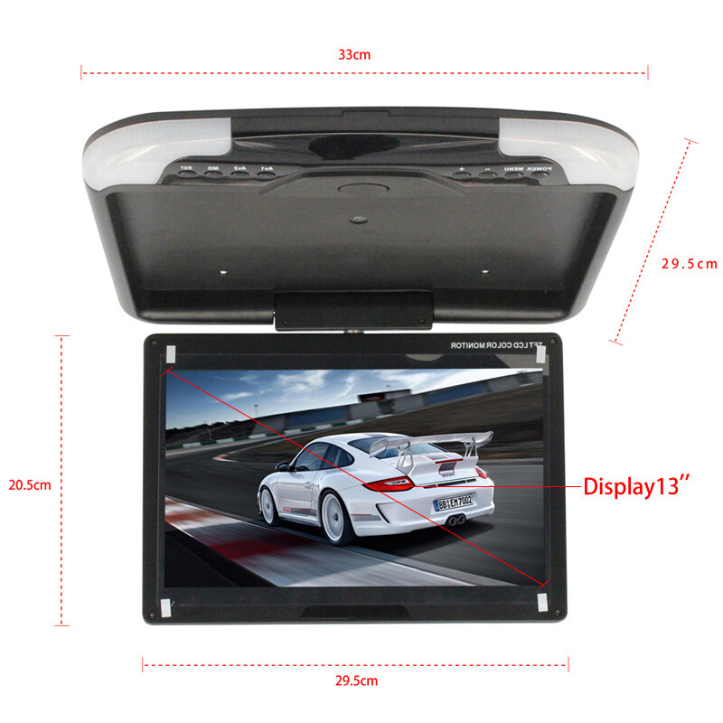 13" Car Screen Monitor LCD TFT Overhead Flip Down Car Ceiling PAL/NTSC ...