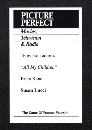 Susan Lucci Actress 1998 Lang Gang Picture Perfect Game of Famous Faces ...
