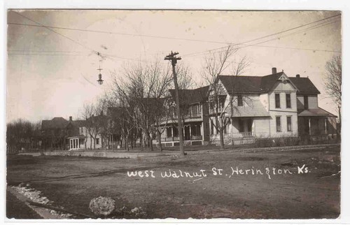 West Walnut Street Herington Kansas 1908 Real Photo RPPC postcard | eBay
