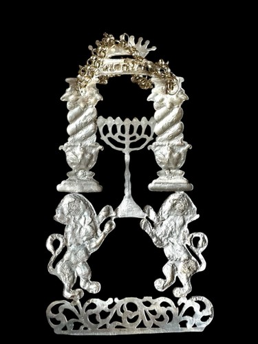 Antique Jewish Judaica Torah Shield Breastplate Tas English 925 Silver ...