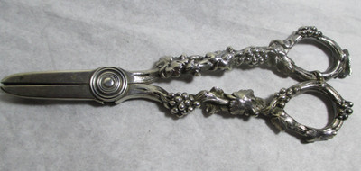 Antique Gorham 1906 Martele` Ornate Silver Plate Grape Shears Scissors ...