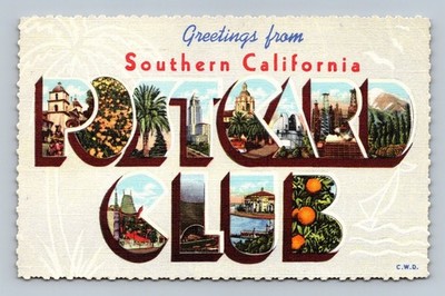 Vintage Greetings from Southern California Postcard Linen 1950s | eBay