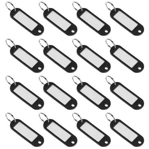Plastic Key Tags with Split Ring Keychain ID Label Window 60x21mm ...