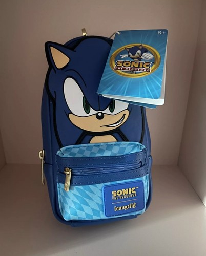 Sonic the Hedgehog AMC Loungefly Zipper Pouch Pencil Case Bag Blue NEW ...
