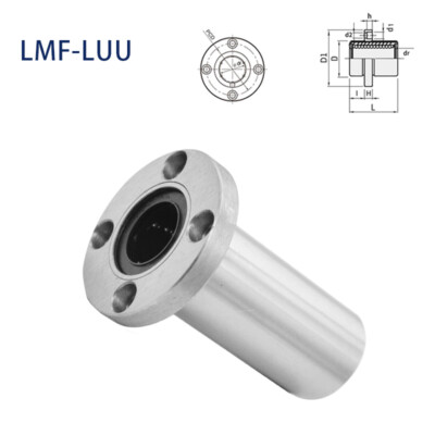 6-50mm Lengthen Round Flange Router Shaft Linear Bushing Bearings CNC ...