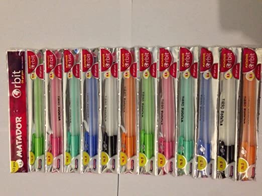 Matador Orbit Oil Gel Pens 0.5mm -Black, Blue & Red Ink-Smooth Writing ...