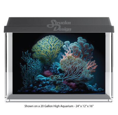 Dark Sea Floor Colorful Polyester Fish Tank Glass Backdrop Aquarium ...