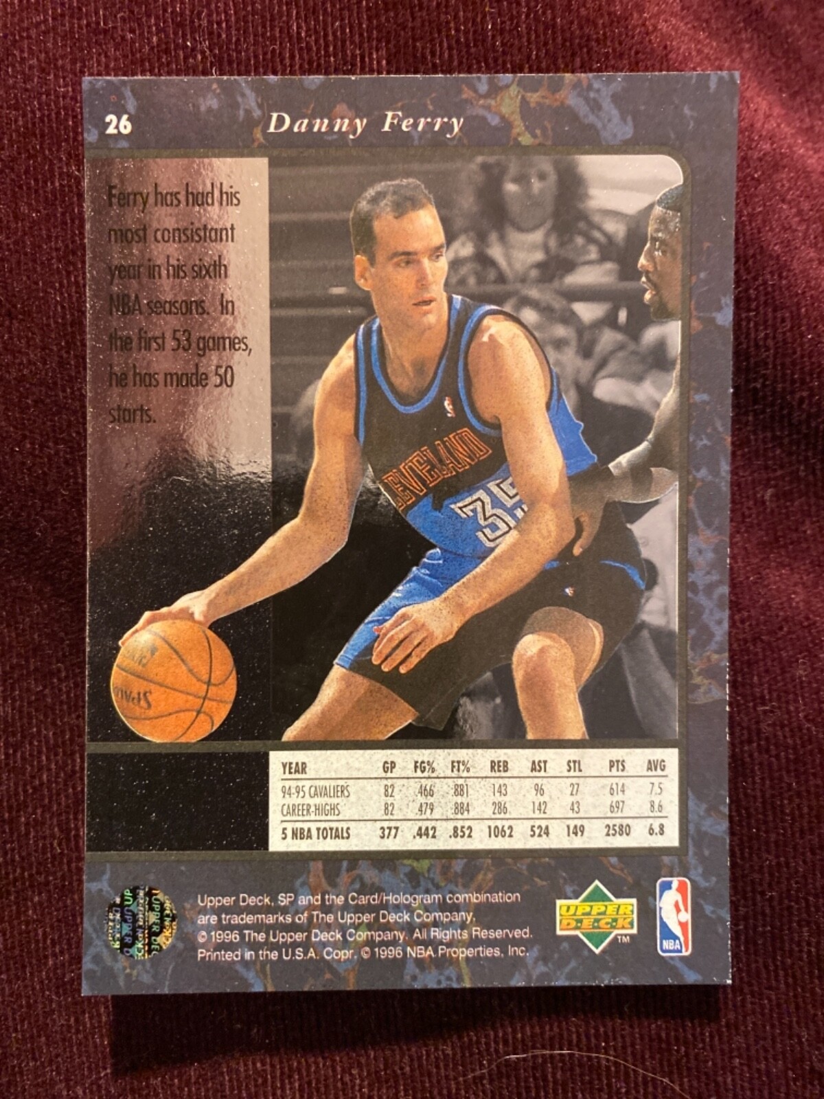 1995-96 UD SP #26 Cavaliers Danny Ferry Basketball Card | eBay