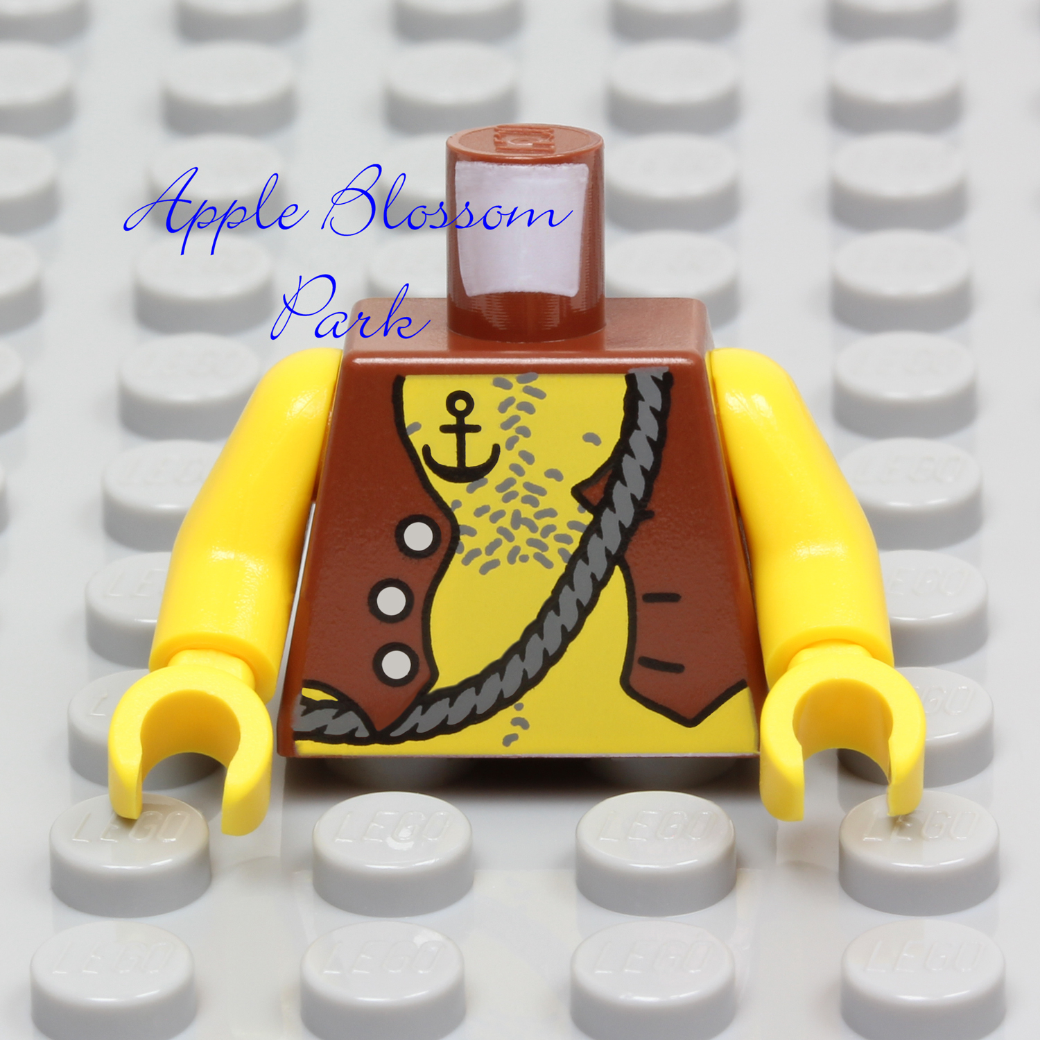 NEW Lego Pirate Reddish BROWN MINIFIG TORSO Vest w/Bare Chest Hair ...