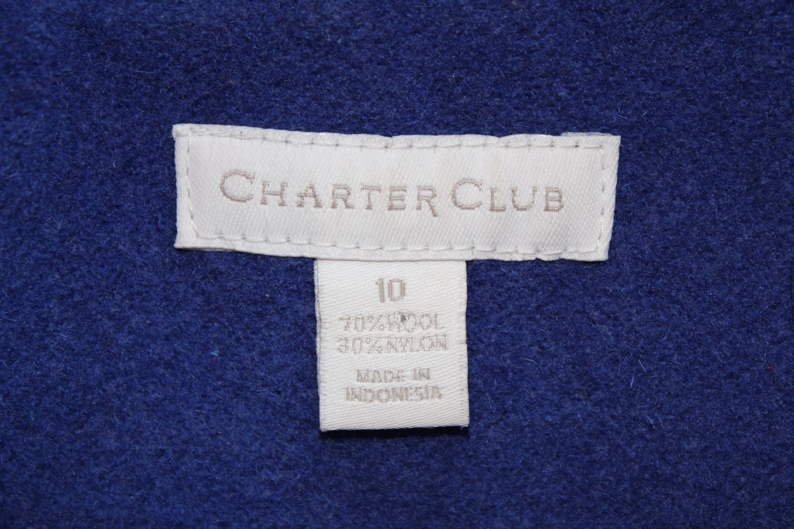 CHARTER CLUB Blue Dbl Breasted ButtonUp Wool Blend Lined Jacket Coat Sz ...