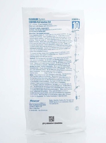*4-Packs* Baxter Clearlink System CONTINU-FLO 2 Luer Valves 10 Drops/mL ...