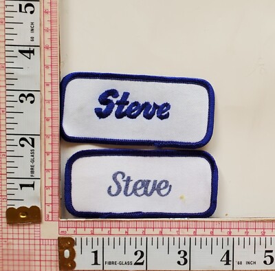Steve Name Tag Uniform Jacket Vest Patch Applique Crest Lot Of 2 b | eBay