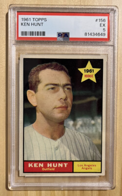 1961 Topps 156 Ken Hunt Los Angeles Angels PSA 5 Rookie RC | eBay