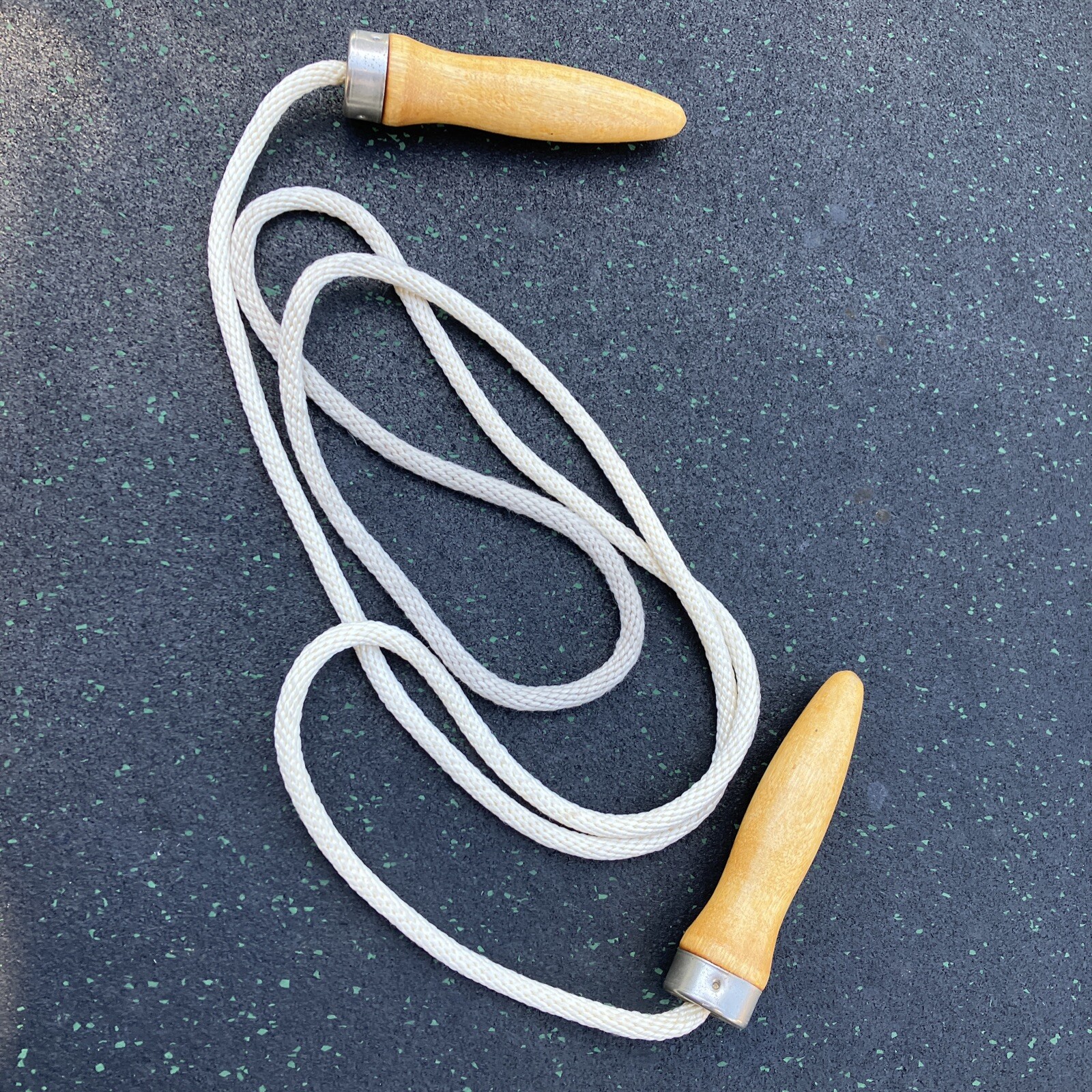 Vintage Jump Rope 6" Wooden Handles with Ball Bearings 8 Foot rope Made ...