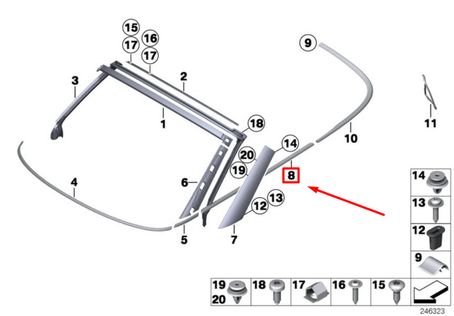OEM MINI Clubman R55 Front Left Bottom Window Trim 51337146091 Genuine ...