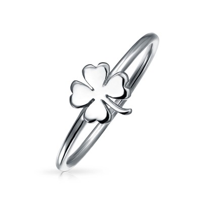 Good Luck Celtic Irish Shamrock Clover Ring Oxidized .925 Sterling ...