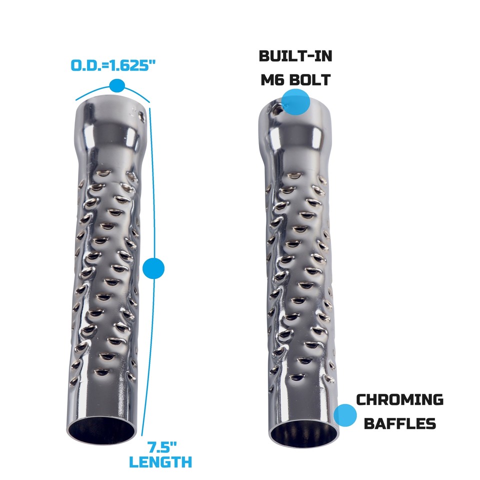 SHARKROAD Quiet Exhaust Muffler Insert for 1.75'' O.D. Fishtail or Drag ...